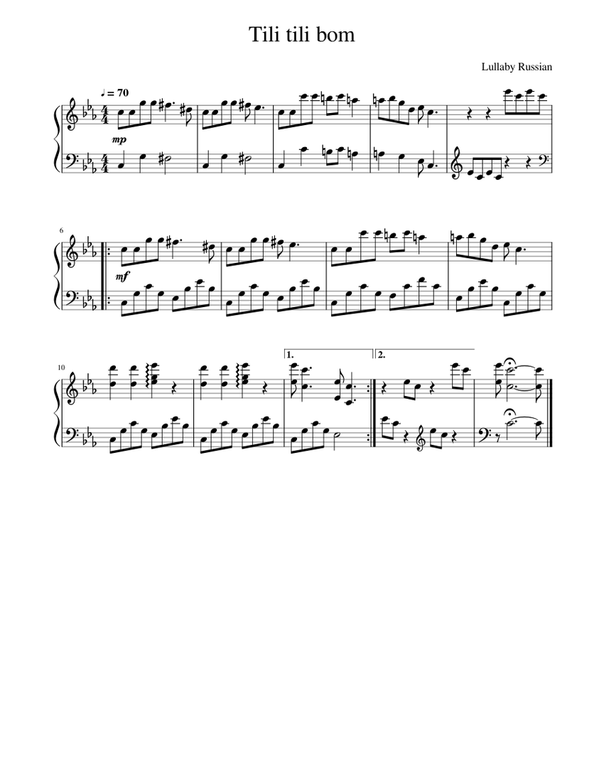 Tili tili bom - piano tutorial