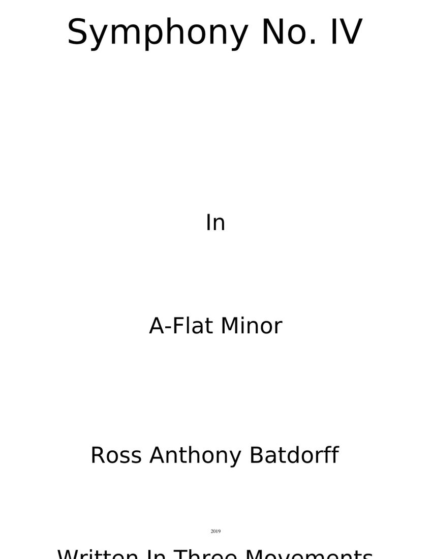 Symphony No. 4 in A-Flat minor, Movements I and II Sheet music for ...