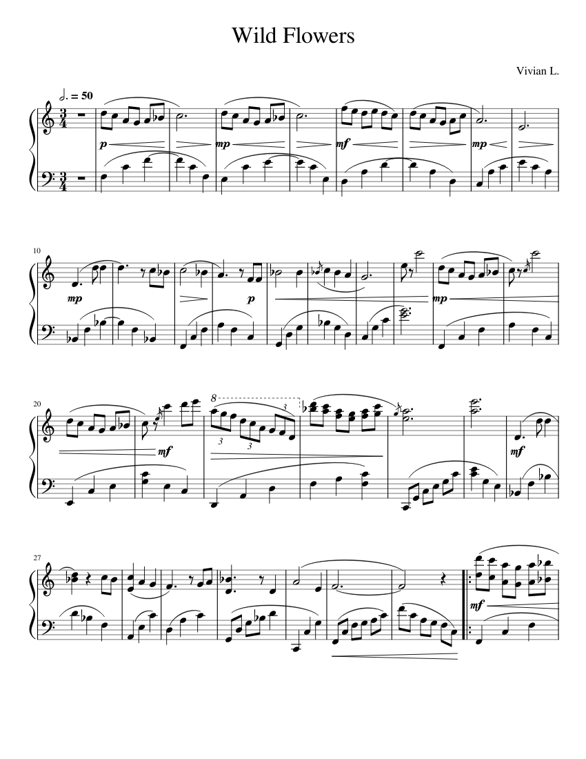 Wild Flower Sheet music for Piano (Solo) | Musescore.com