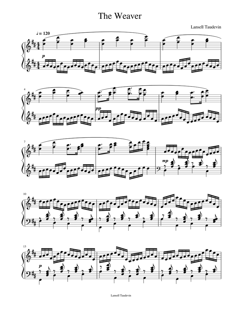 The Weaver Sheet music for Piano (Solo) | Musescore.com