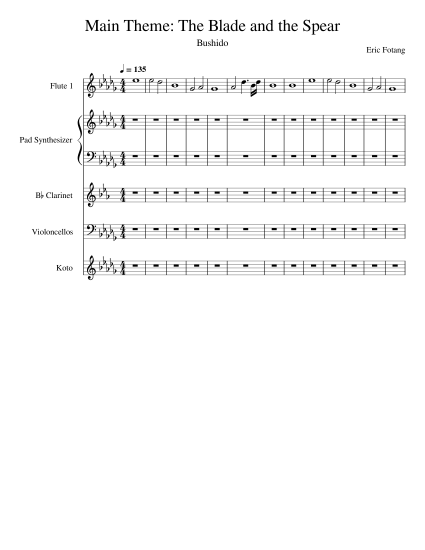 Main_Theme__The_Blade_and_the_Spear Sheet Music for Flute, Clarinet in ...