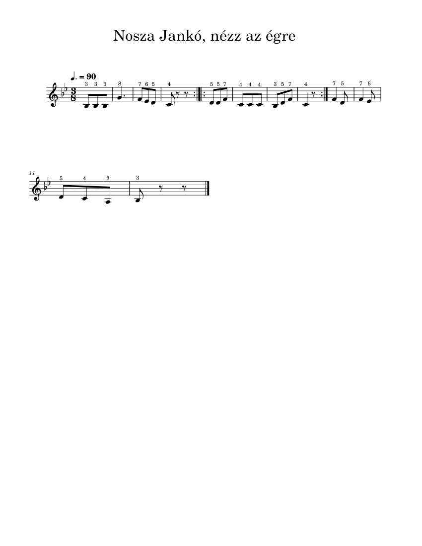 Nosza Jankó, nézz az égre Sheet music for Kalimba (Solo) | Musescore.com