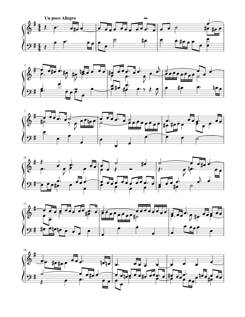 Un Poco Allegro Sheet Music for Piano (Solo) | MuseScore.com
