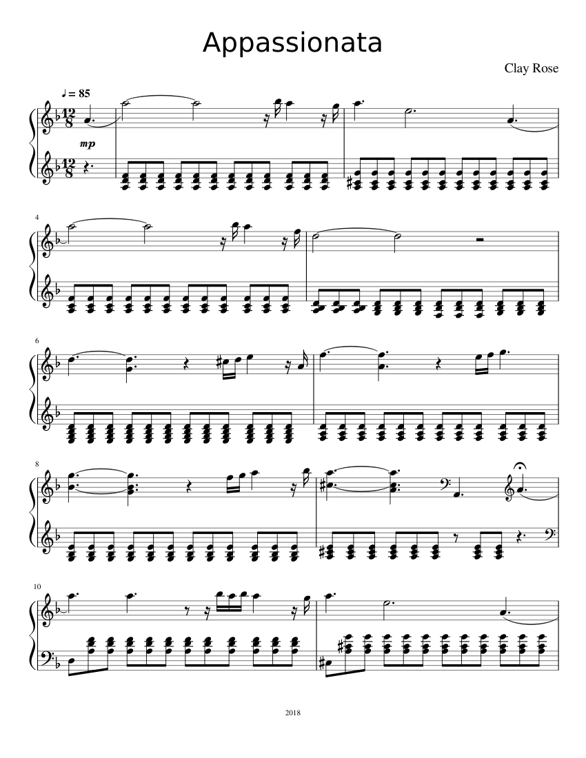 Appassionata Sheet music for Piano (Solo) | Musescore.com