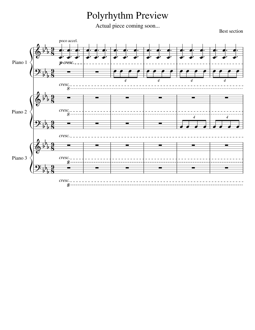Polyrhythm Preview Sheet music for Piano (Piano Trio) | Musescore.com