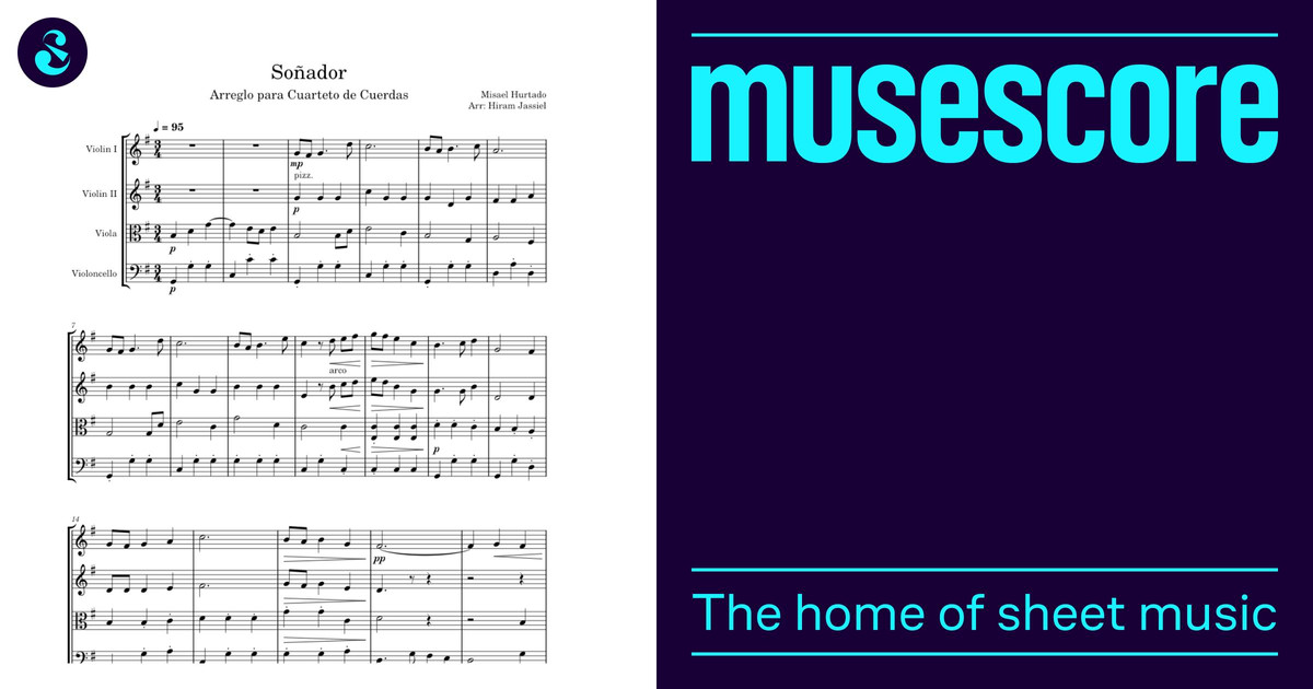 Soñador - Misael Hurtado (arr. for String Quartet) Sheet music for ...