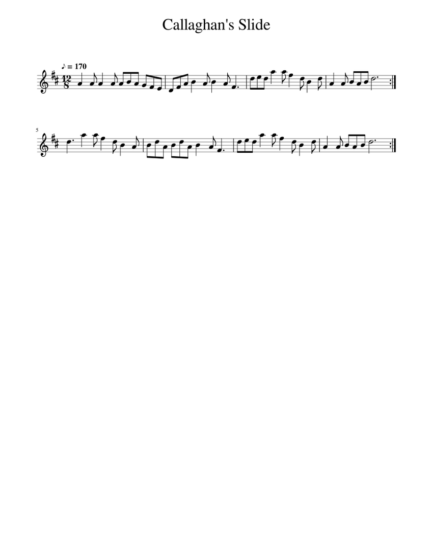 Callaghan's Slide Sheet music for Piano (Solo) Easy | Musescore.com