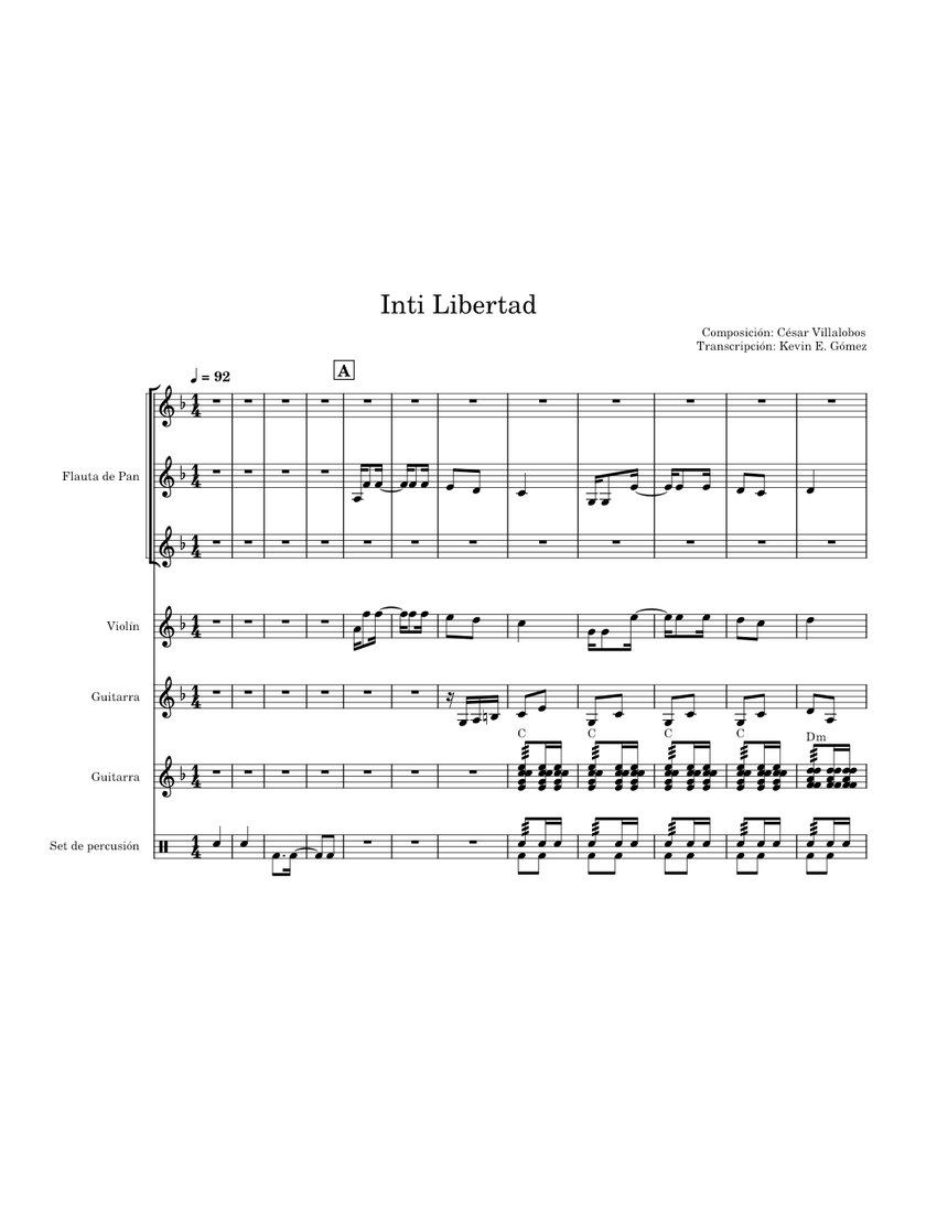 Inti Libertad – Inca Son Sheet Music with Chords for Violin, Guitar ...