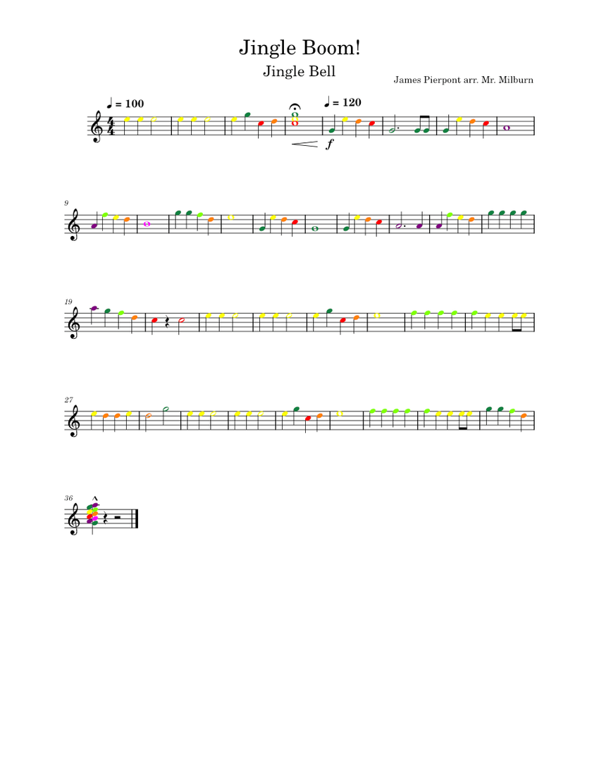 Jingle Boom! Sheet music for Piano (Mixed Ensemble) Easy | Musescore.com