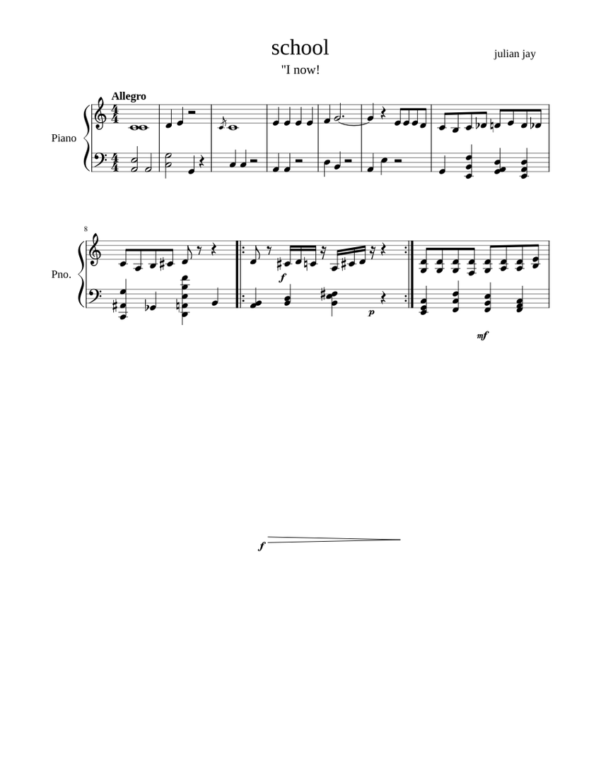 School Sheet music for Piano (Solo) | Musescore.com