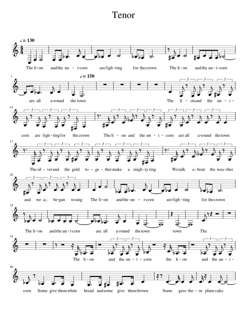 Tenor Sheet music for Piano (Solo) Easy | Musescore.com