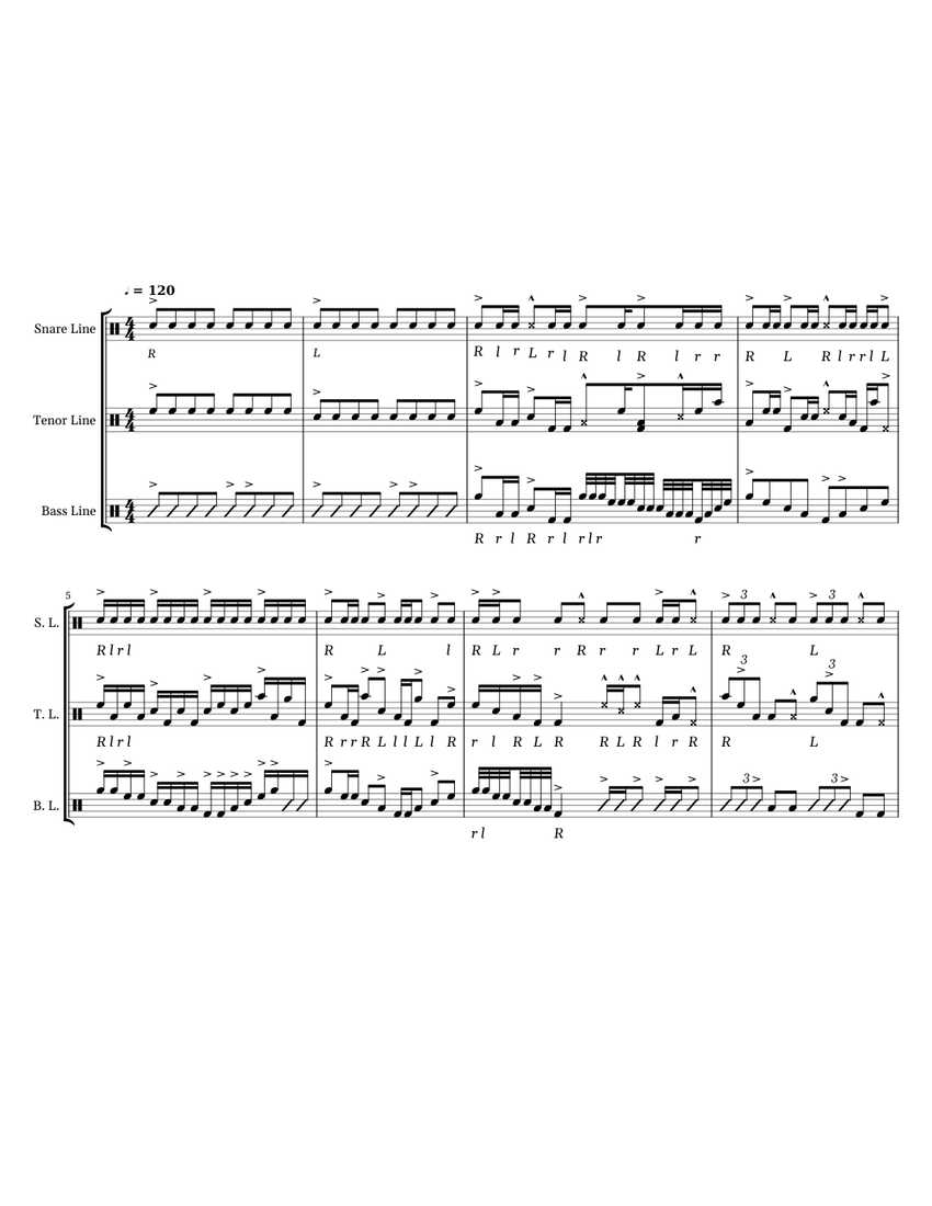Rhythm Mayhem Sheet music for Snare drum, Tenor drum, Bass drum ...