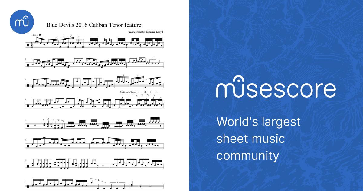 Blue Devils 2016 Caliban Tenor feature Sheet music for Tenor drum (Solo ...