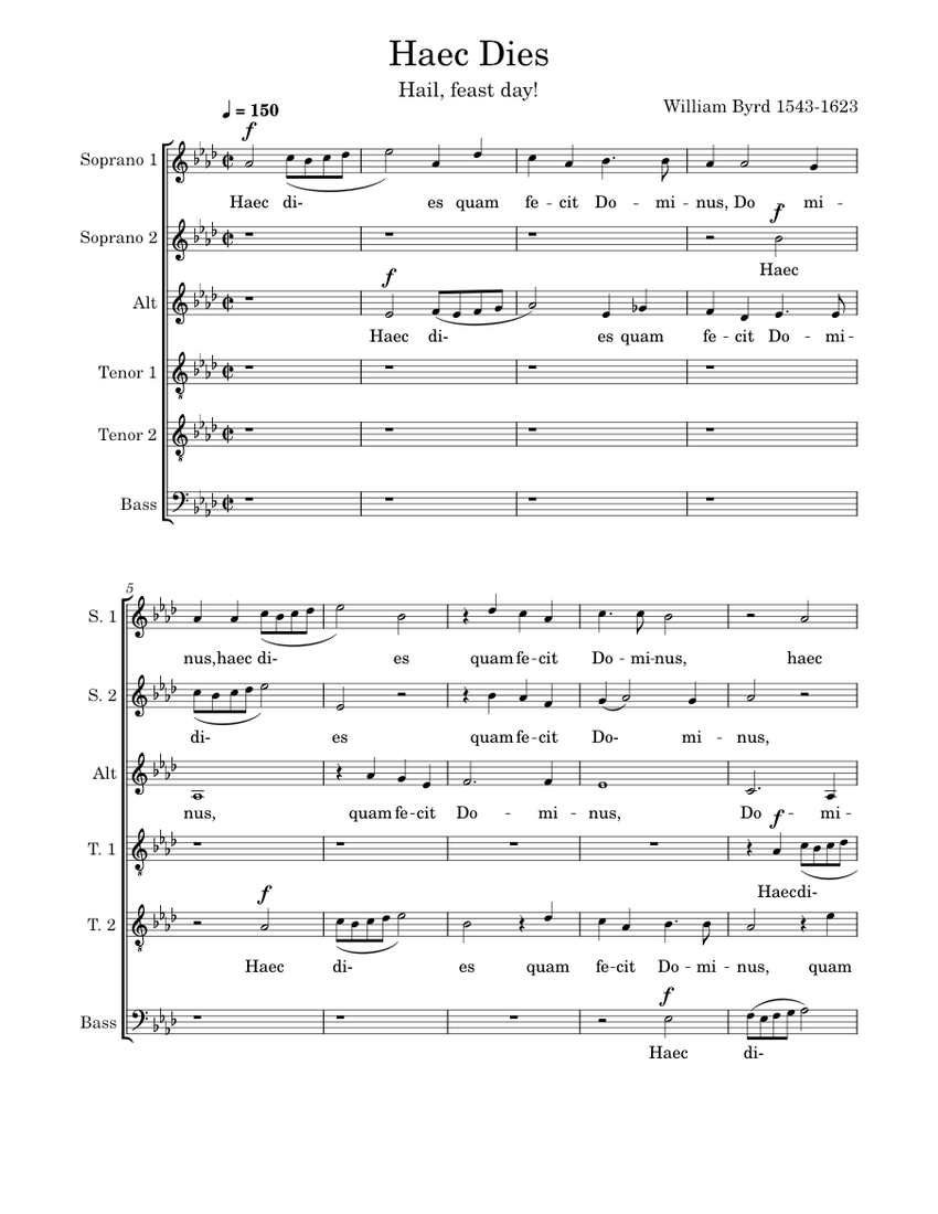 Haec dies – William Byrd Sheet music for Piano (Choral) | Musescore.com