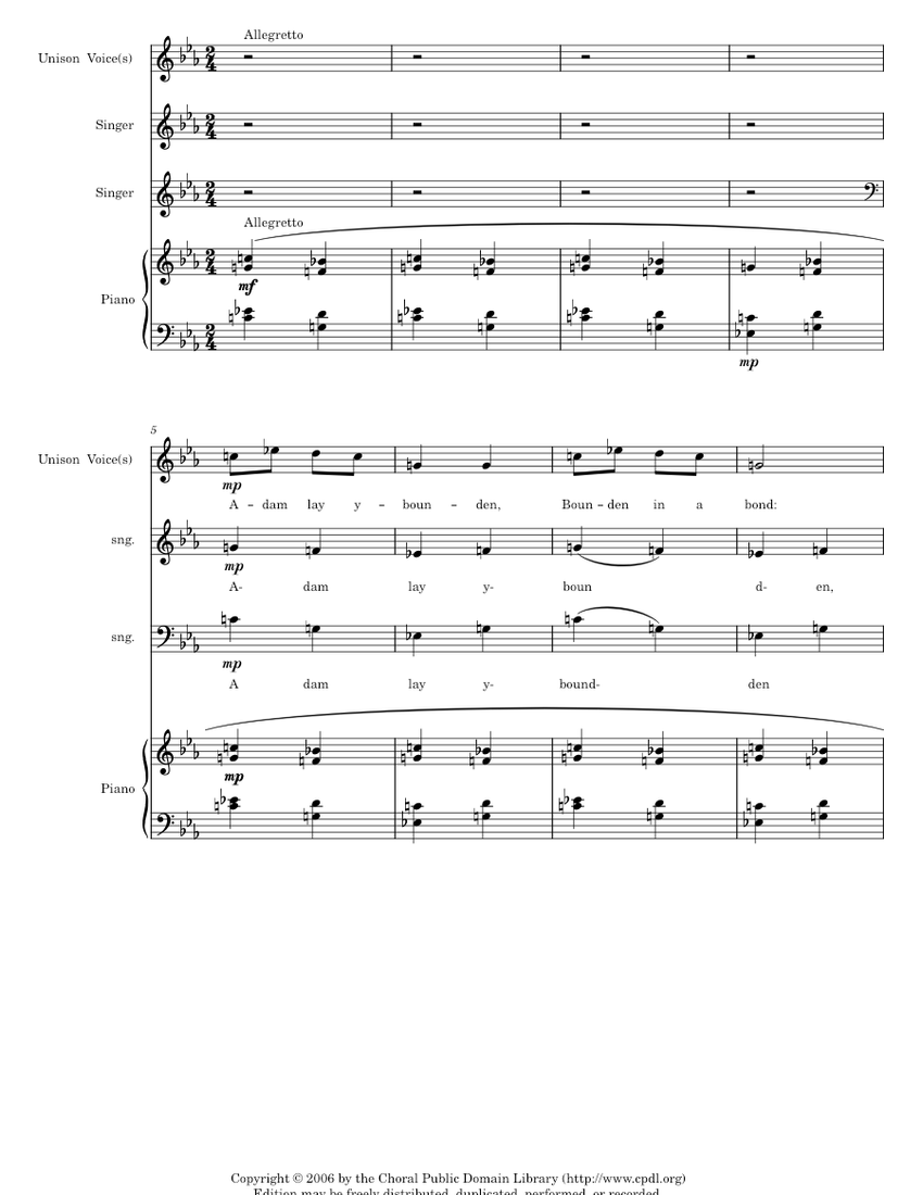 Adam lay yBounden – Peter Warlock Adam lay yBounden - Peter Warlock ...