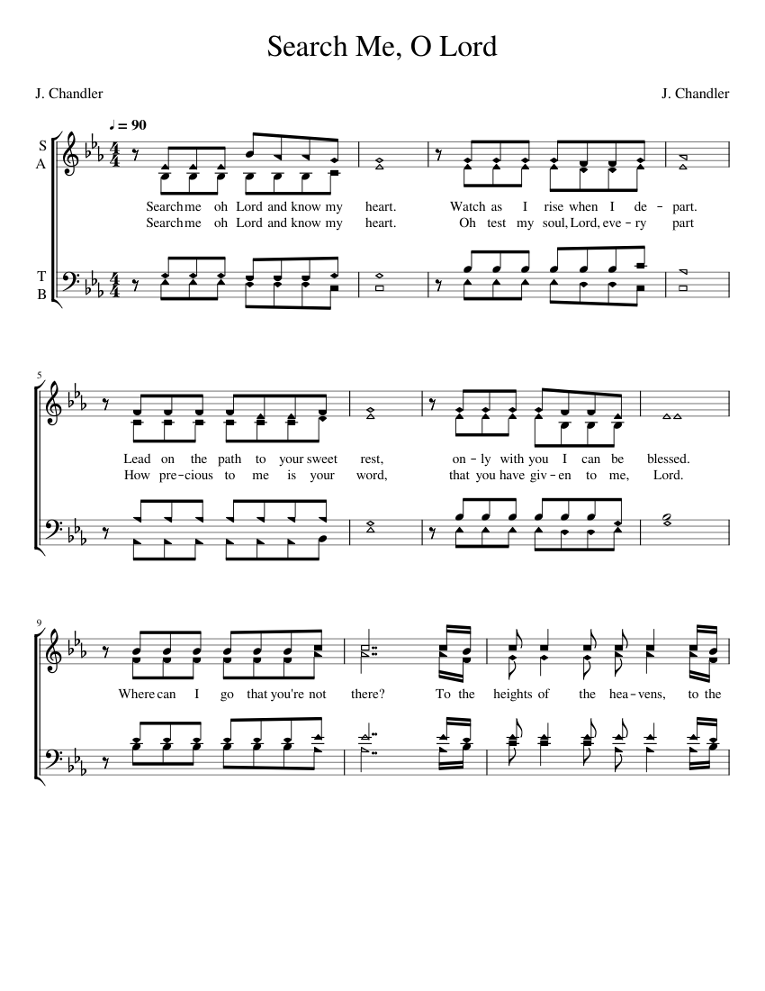 Search_Me,_O_Lord Sheet Music for Female, Male (SATB) | MuseScore.com