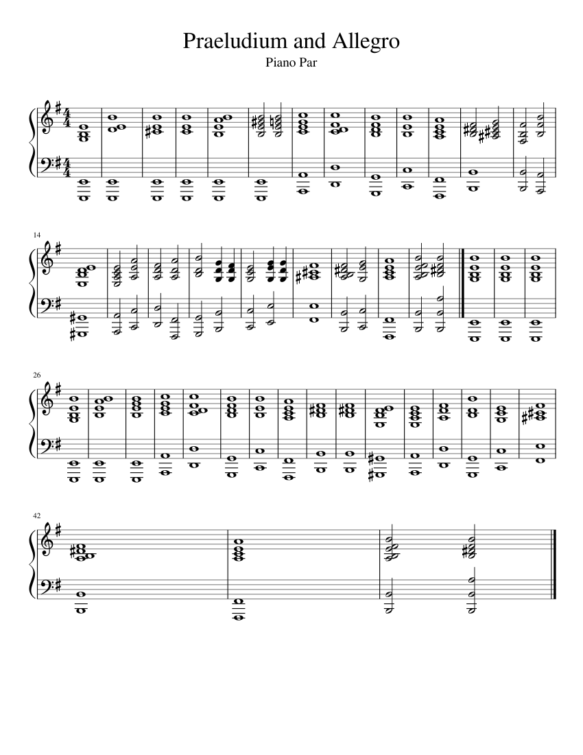 Praeludium and Allegro Sheet music for Piano (Solo) Easy | Musescore.com