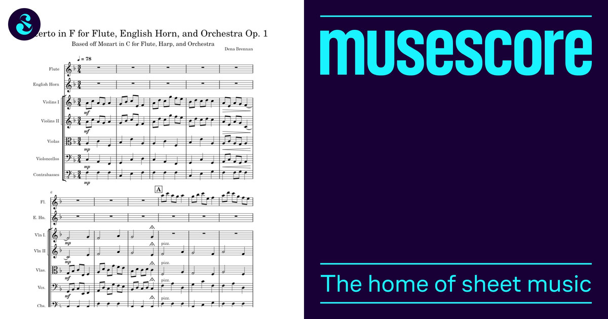 Concerto in F for Flute, English Horn, and Orchestra Sheet Music for ...