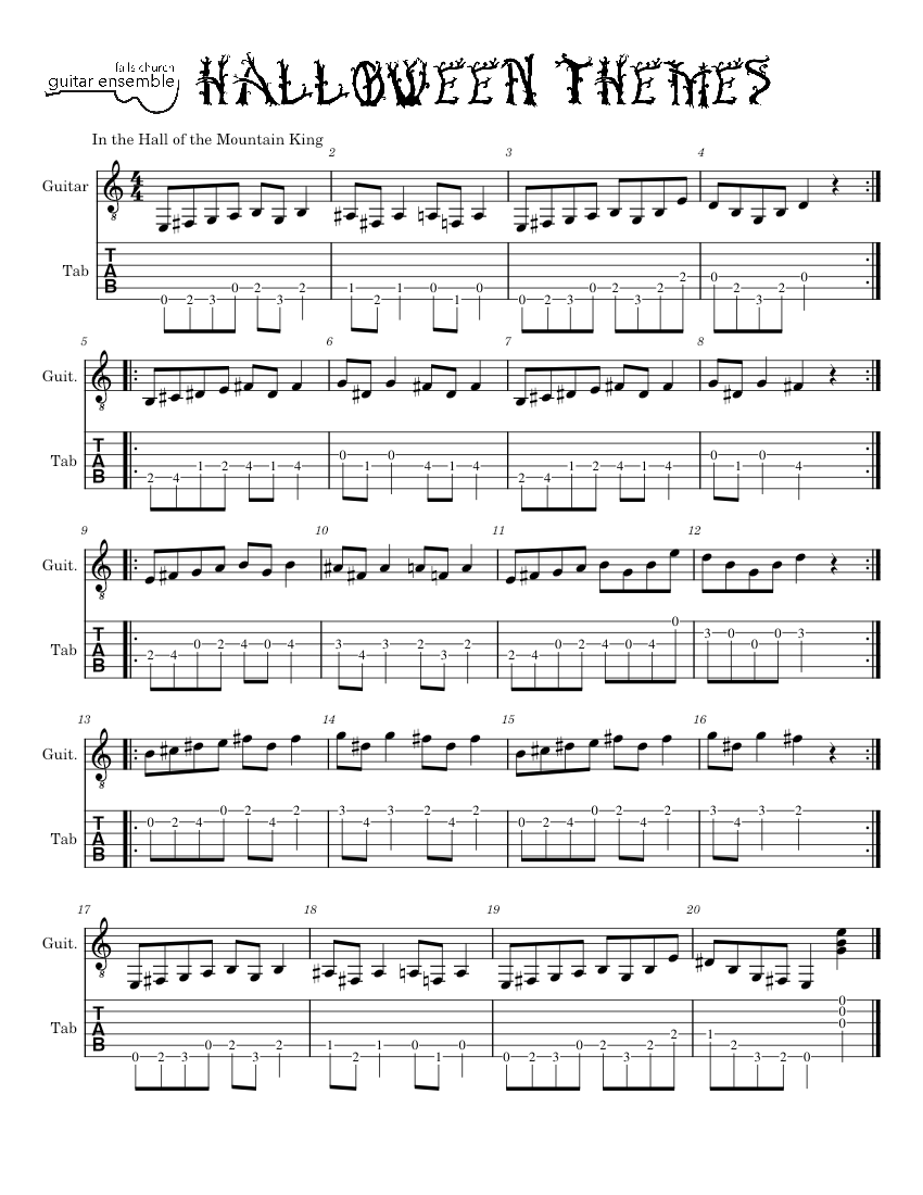 You Have Been Spooked - Halloween Themes Sheet music for Guitar (Solo ...