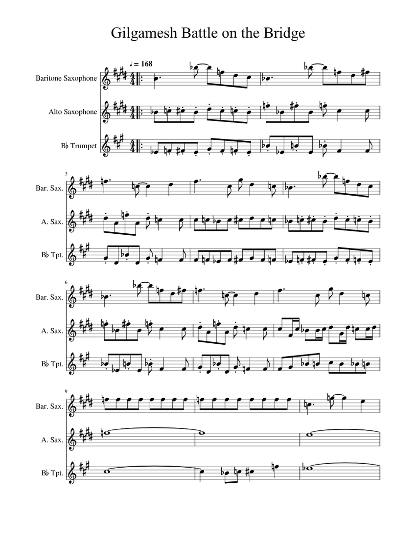 Battle on the big bridge easy Sheet Music for Saxophone alto, Saxophone ...