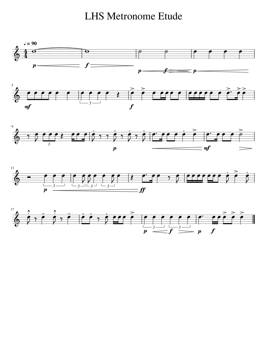 LHS Metronome Etude Sheet music for Saxophone alto (Solo) | Musescore.com