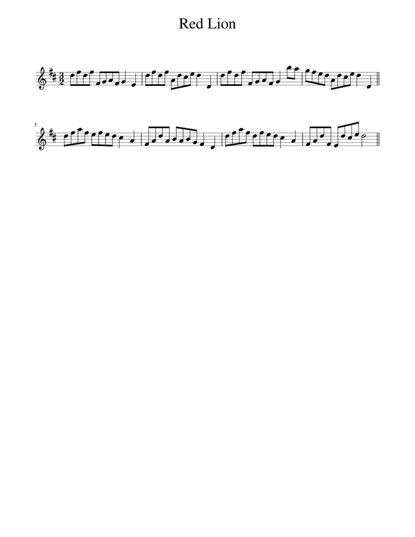 Red Lion Sheet music for Piano (Solo) Easy | Musescore.com