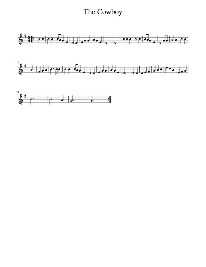 The Cowboy Sheet music for Piano (Solo) | Musescore.com