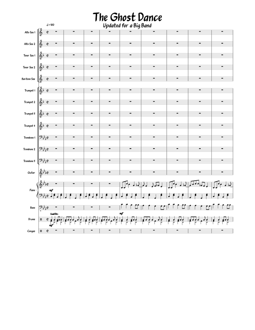 The Ghost Dance Sheet music for Piano, Trombone, Saxophone alto ...