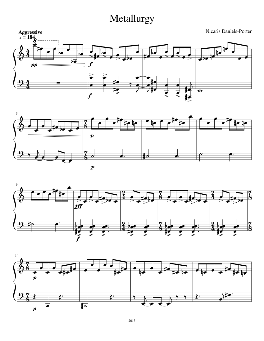 Metallurgy Sheet music for Piano (Solo) | Musescore.com