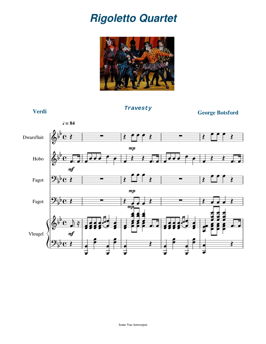 Rigoletto Quartet Sheet music for Piano, Flute, Oboe, Bassoon (Mixed ...