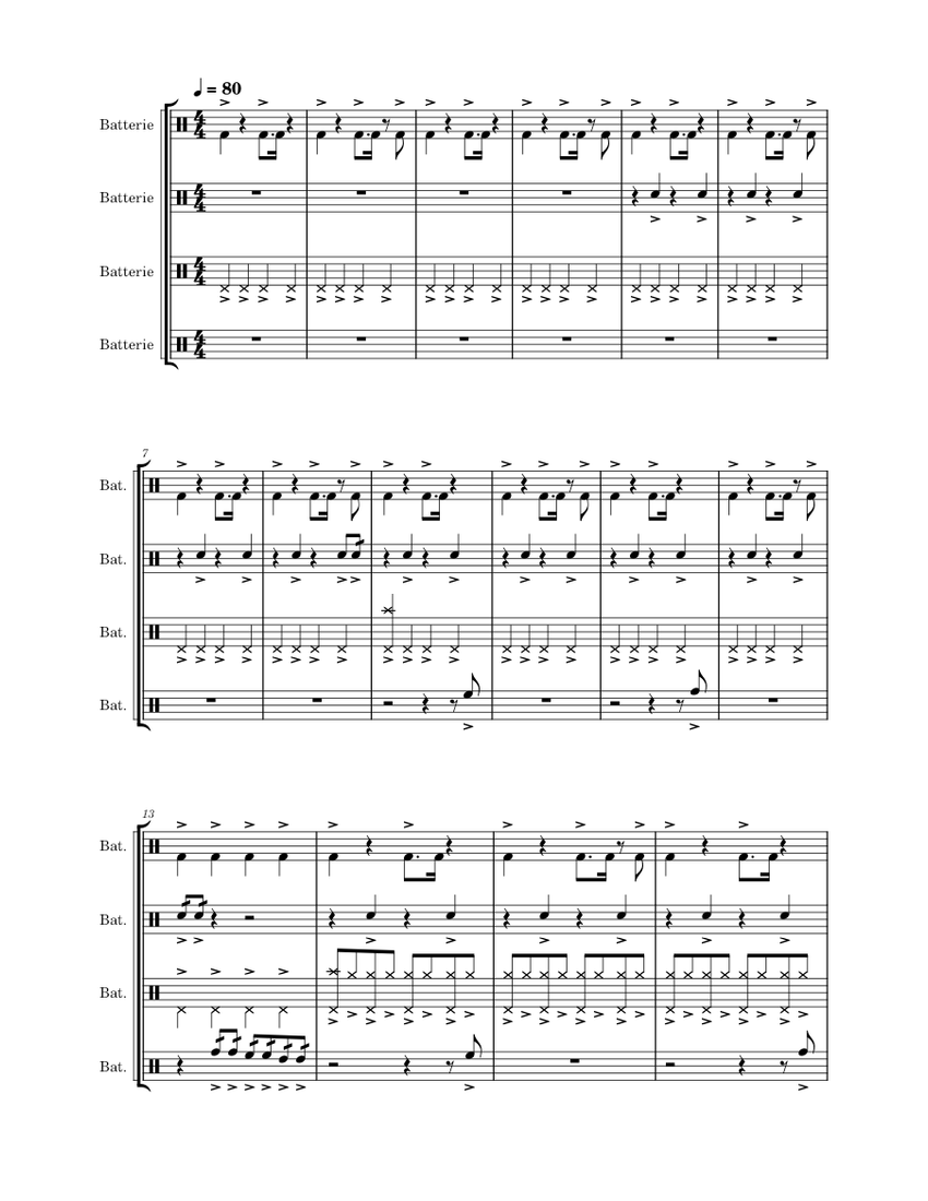 My beat - Solo Battery Sheet music for Drum group (Solo) | Musescore.com
