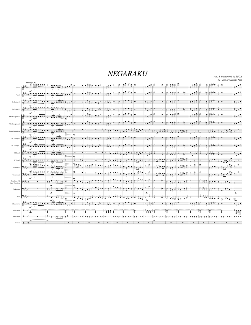 Negaraku Sheet music for Trombone, Euphonium, Tuba, Flute & more ...