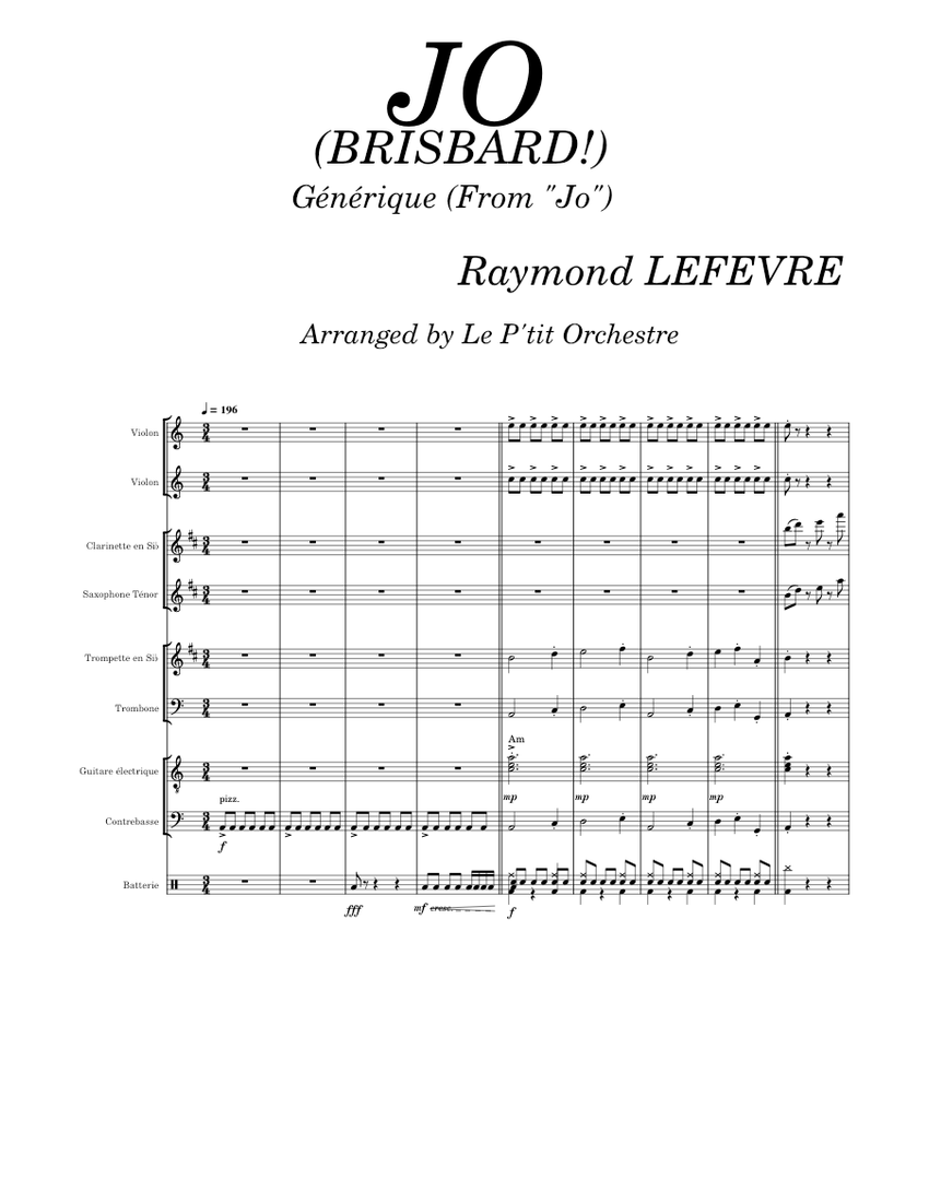 JO Raymond LEFEVRE arrg POSC Sheet music for Trombone, Clarinet in b ...