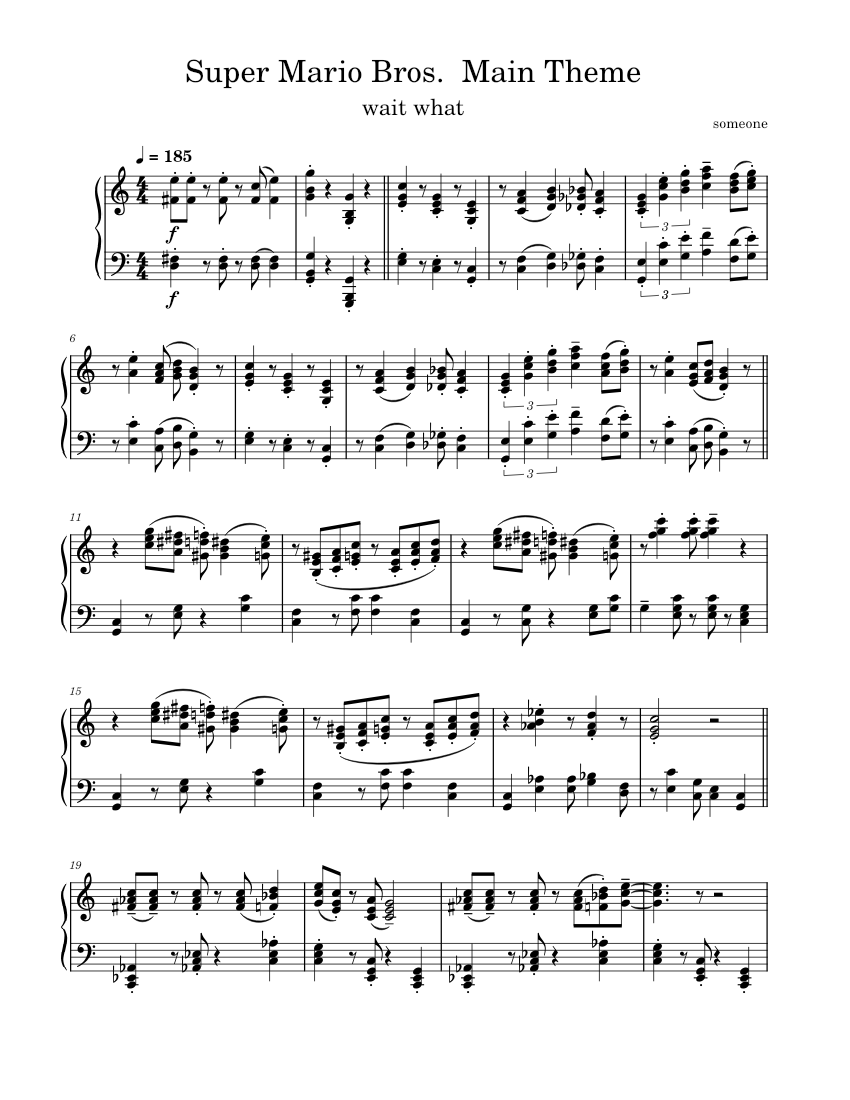 Super Mario Bros. Main Theme – Alan Silvestri super mario bros main ...