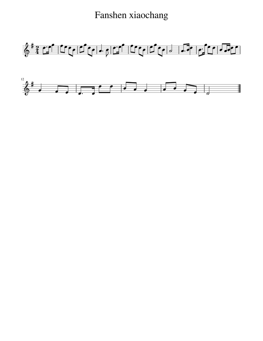 Fanshen xiaochang Sheet music for Piano (Solo) | Musescore.com