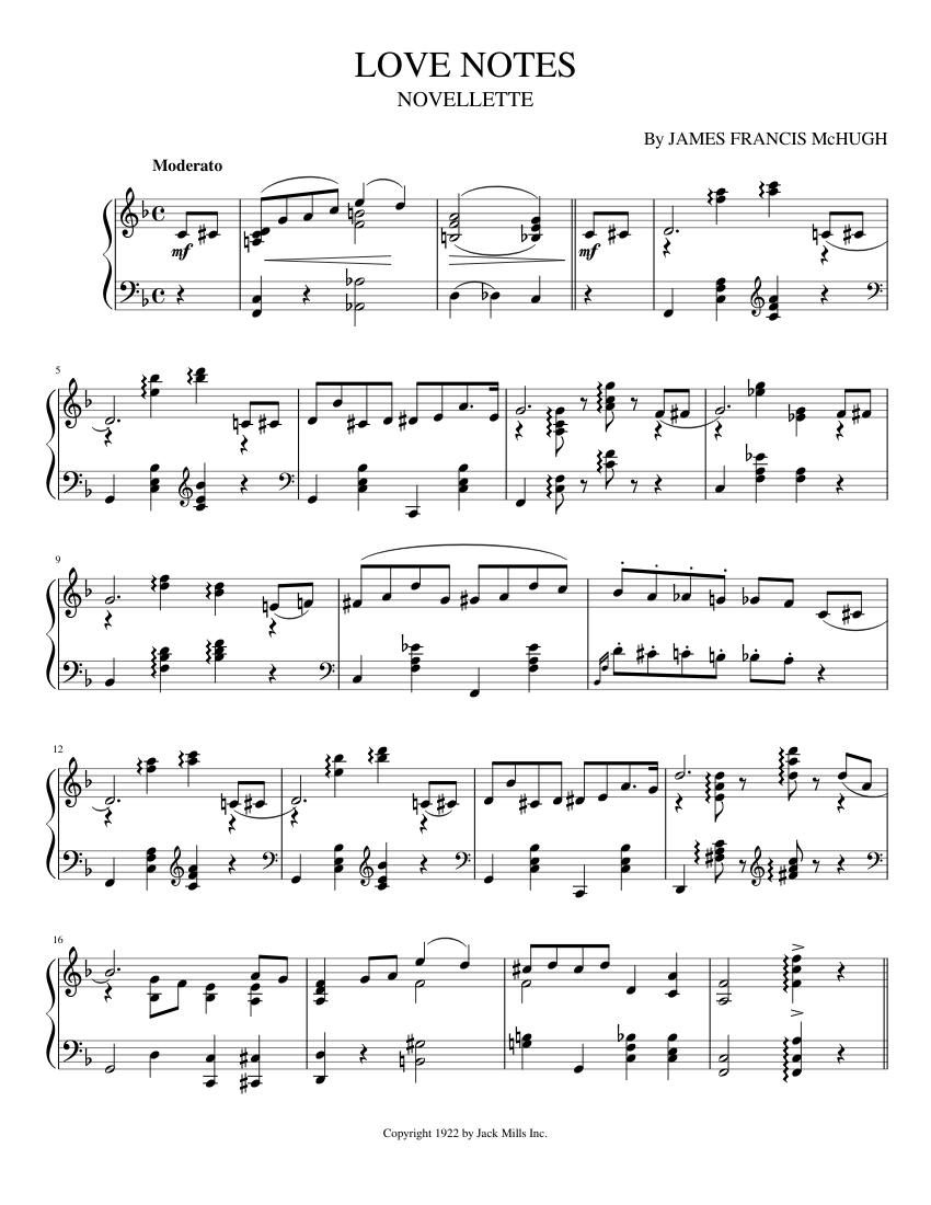 Love Notes Sheet music for Piano (Solo) | Musescore.com