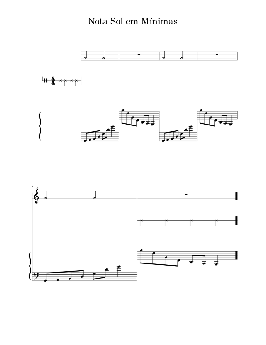 Nota_SOL_em_Mínimas Sheet music for Harp, Recorder, Triangle (Mixed ...