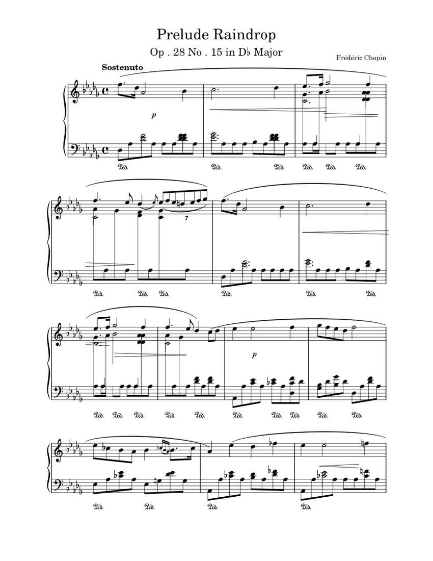 Prelude No 15, op. 28 (Raindrop Prelude) – Frédéric Chopin Prelude ...
