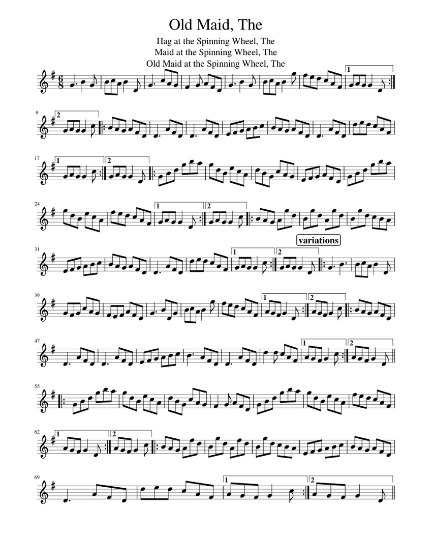 The Old Maid Sheet music for Piano (Solo) Easy | Musescore.com