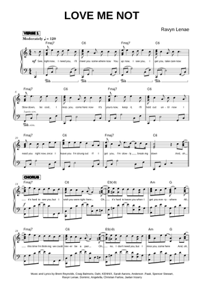 Love Me Not – Ravyn Lenae Sheet Music for Saxophone alto, Saxophone ...