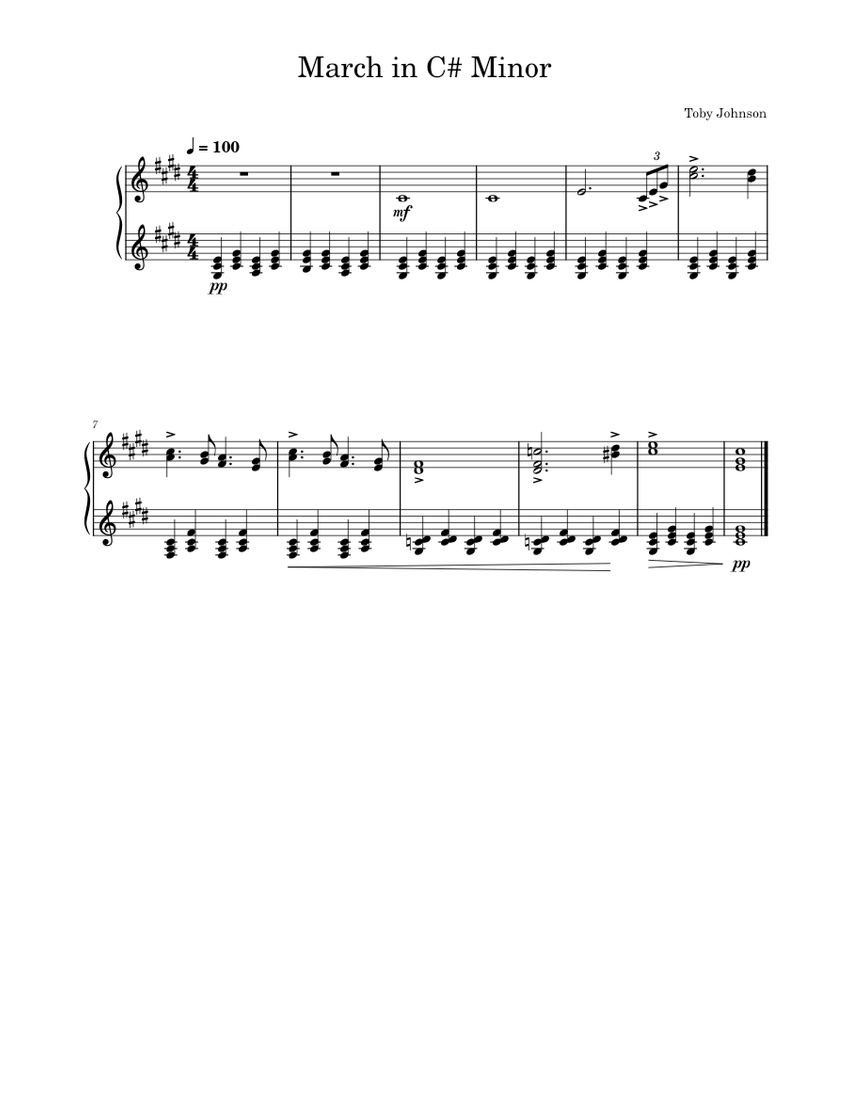 March in C# Minor Sheet music for Piano (Solo) Easy | Musescore.com