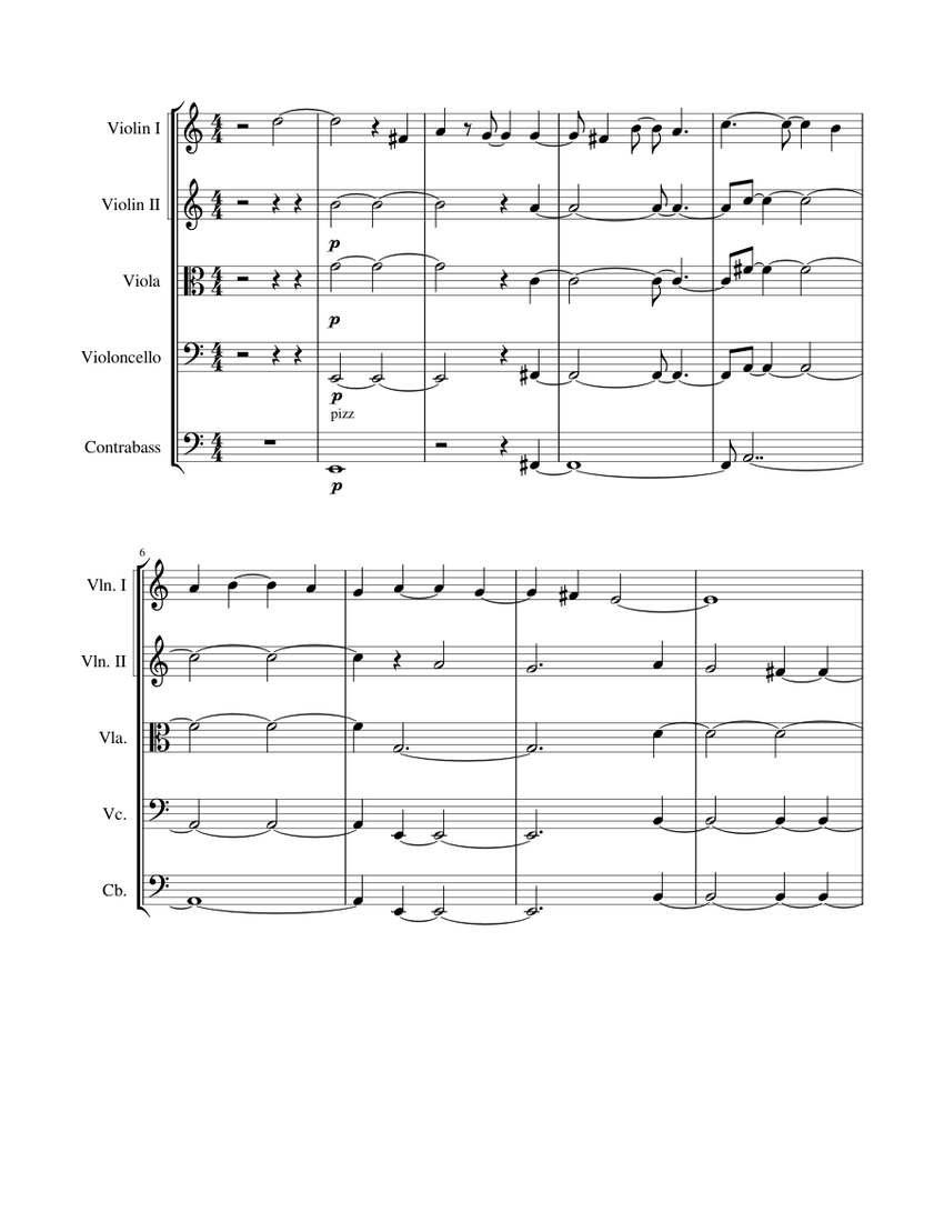 2121 Sheet music for Contrabass, Violin, Viola, Cello (String Quintet) | Musescore.com