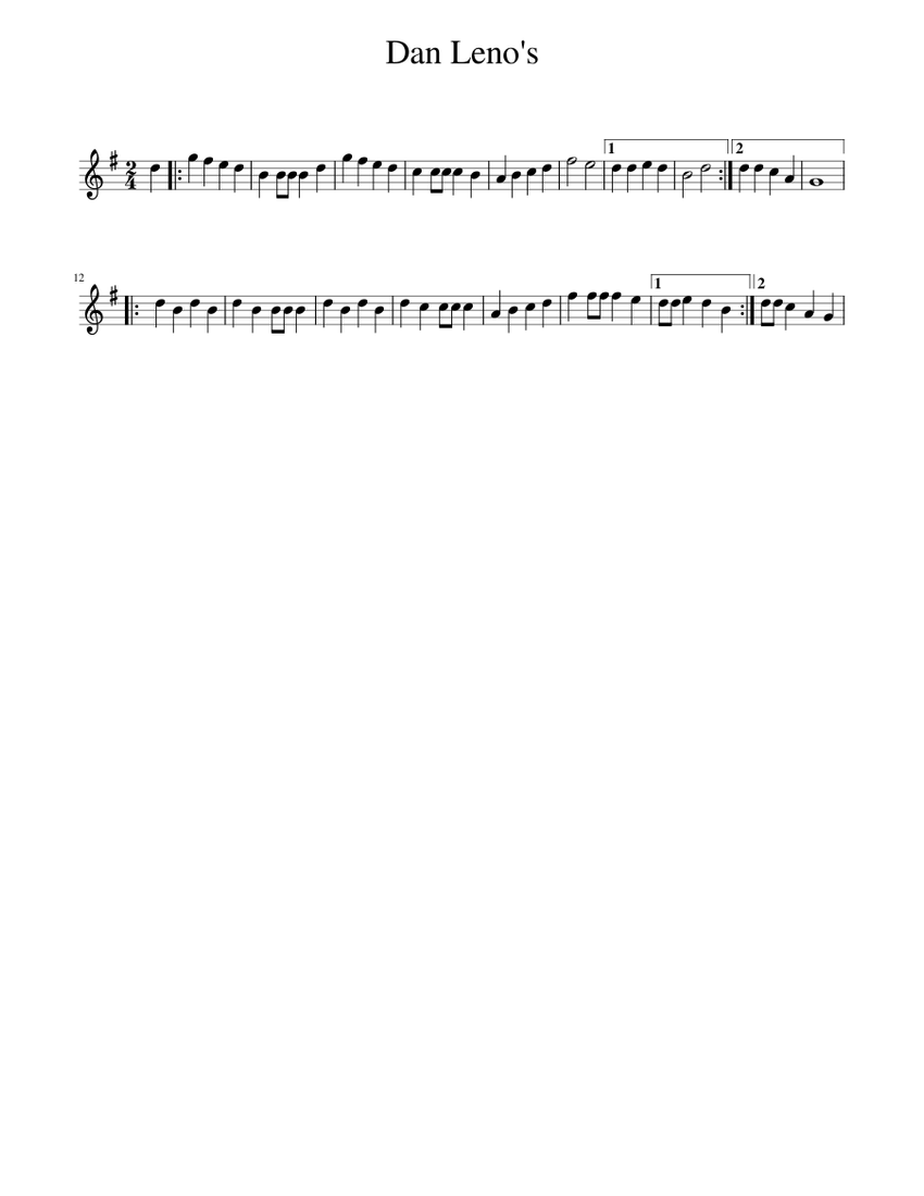 Dan Leno's Sheet Music for Piano (Solo) Easy | MuseScore.com