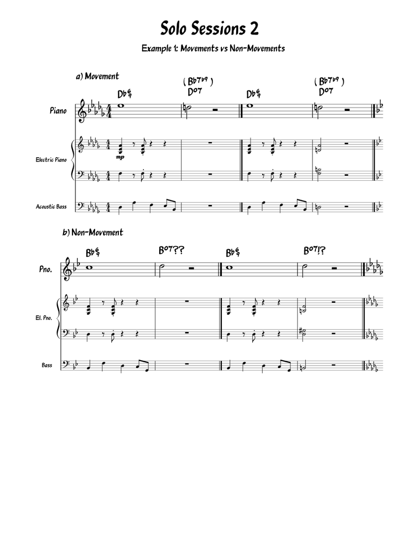 Solo Sessions 2 Sheet music for Piano, Bass guitar (Mixed Trio ...