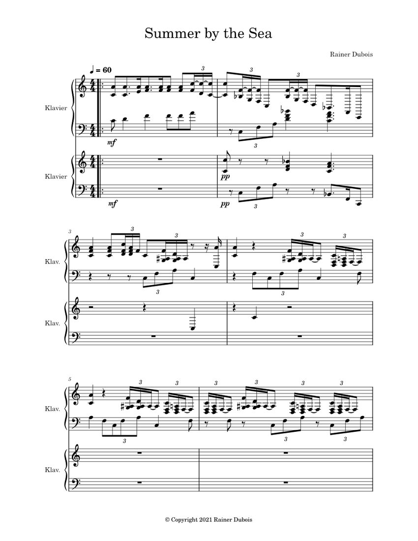 Summer by the Sea Sheet music for Piano (Piano Duo) | Musescore.com