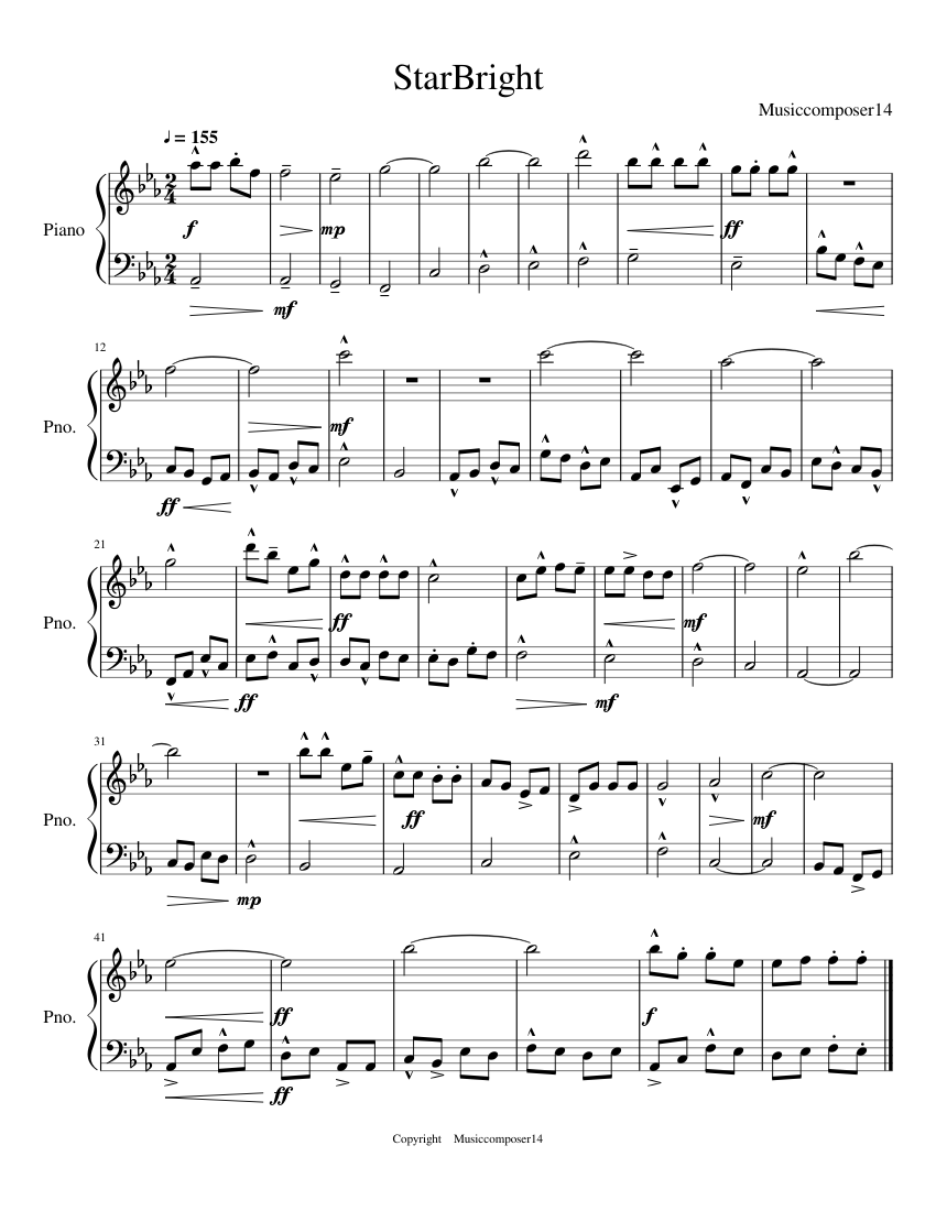 StarBright Sheet music for Piano (Piano Duo) | Musescore.com