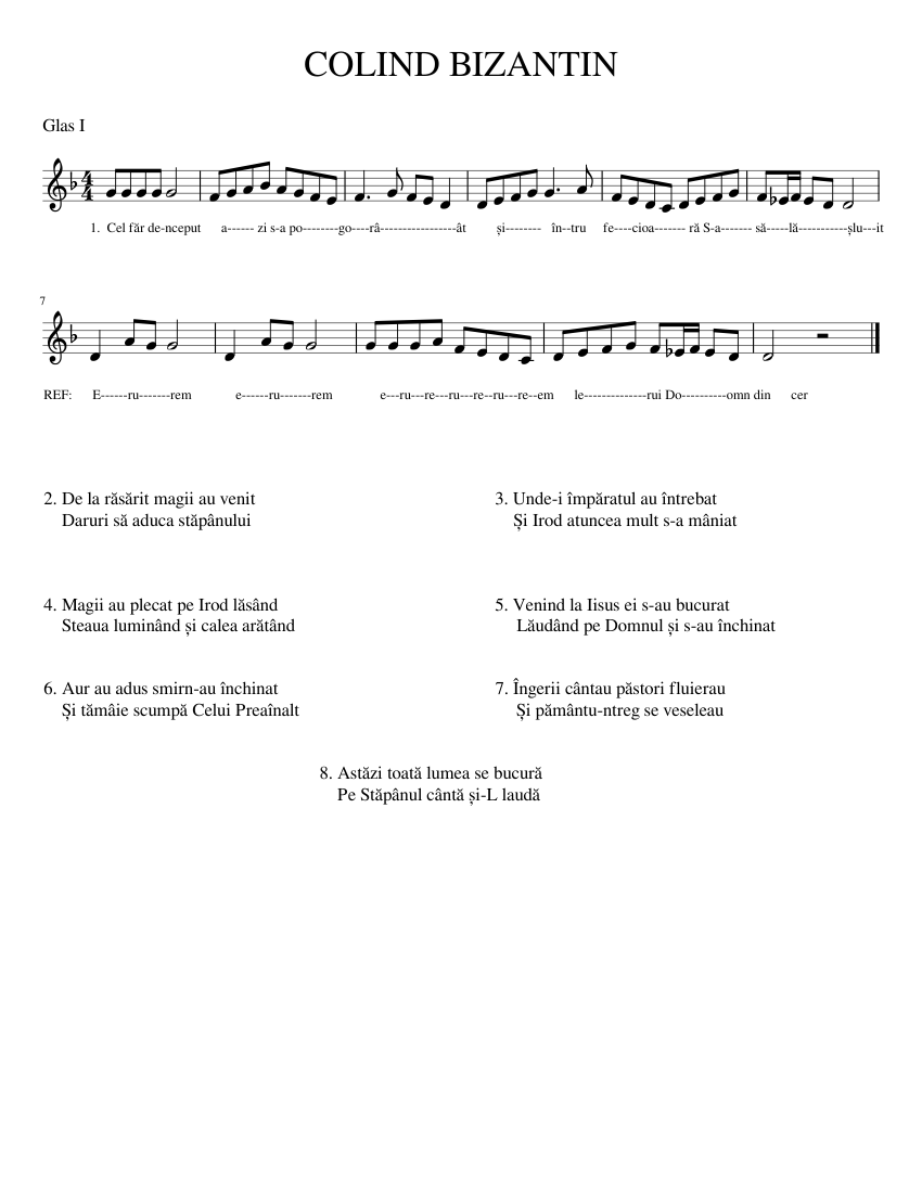 COLIND BIZANTIN Sheet music for Piano (Solo) | Musescore.com