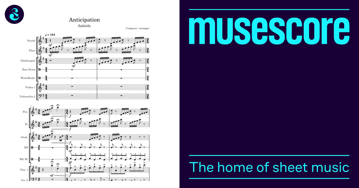 Anticipation – Gavin Schmidt Sheet music for Flute, Oboe, Glockenspiel ...