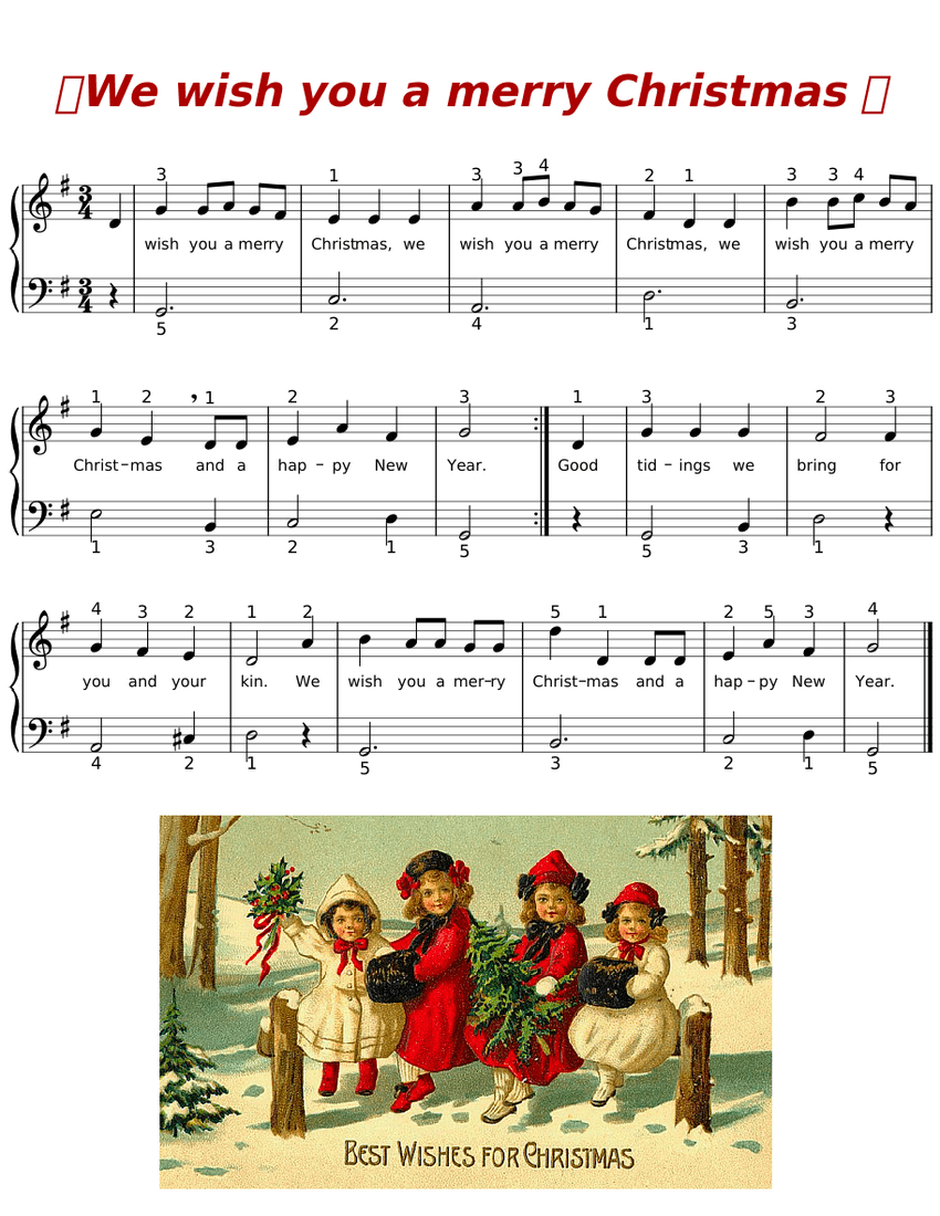 We_wish_you_a_merry_Christmas Sheet music for Piano (Solo) | Musescore.com