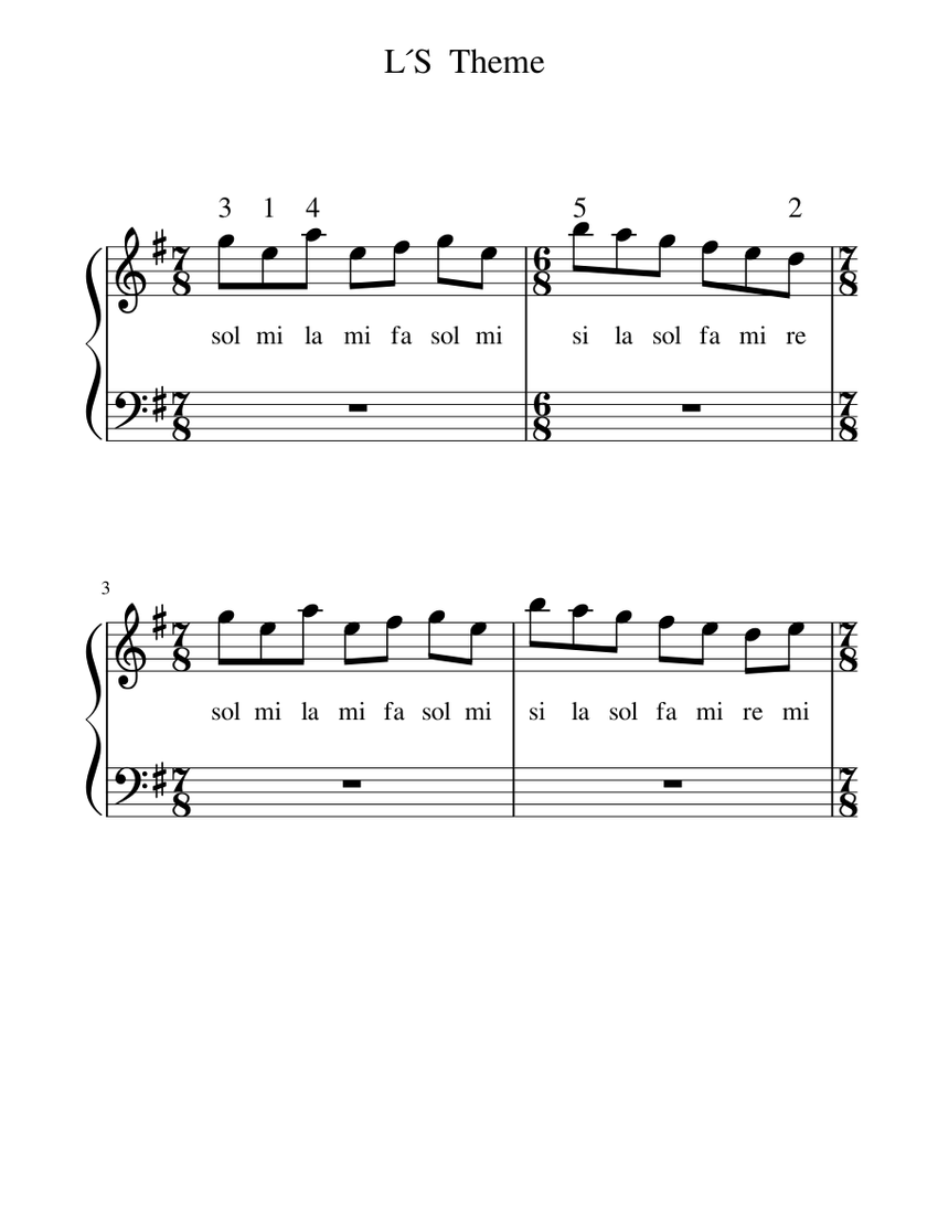 L´S Theme Sheet music for Piano (Solo) | Musescore.com